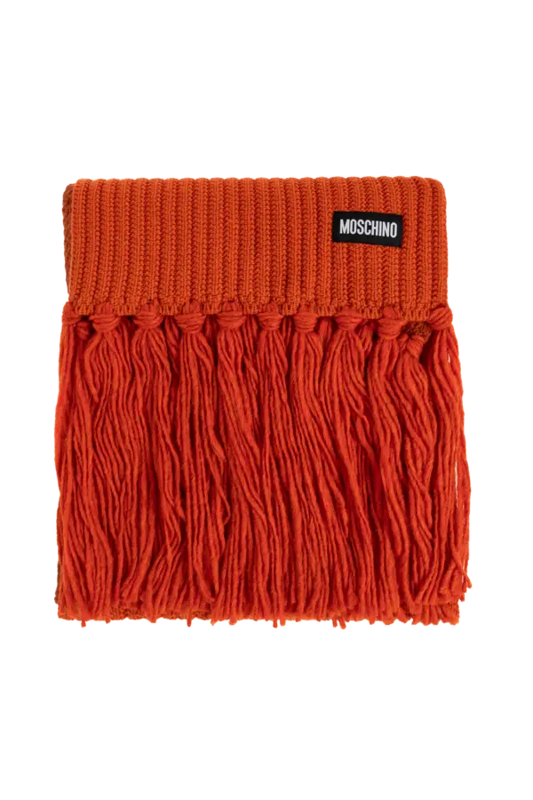 Moschino Scarf With Fringes - Orange