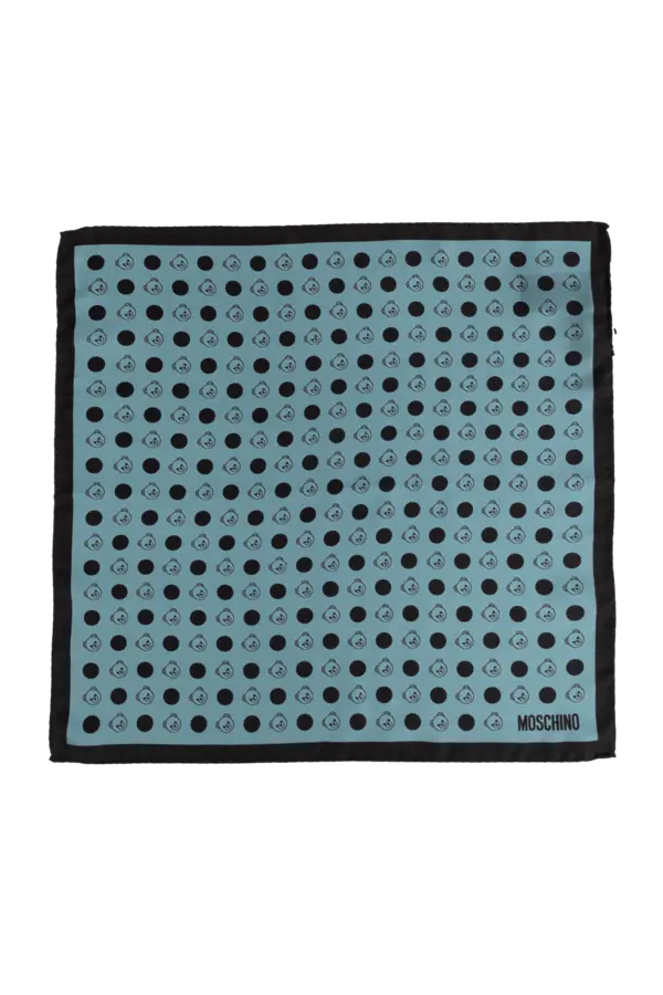 Moschino Silk Pocket Square - Blue