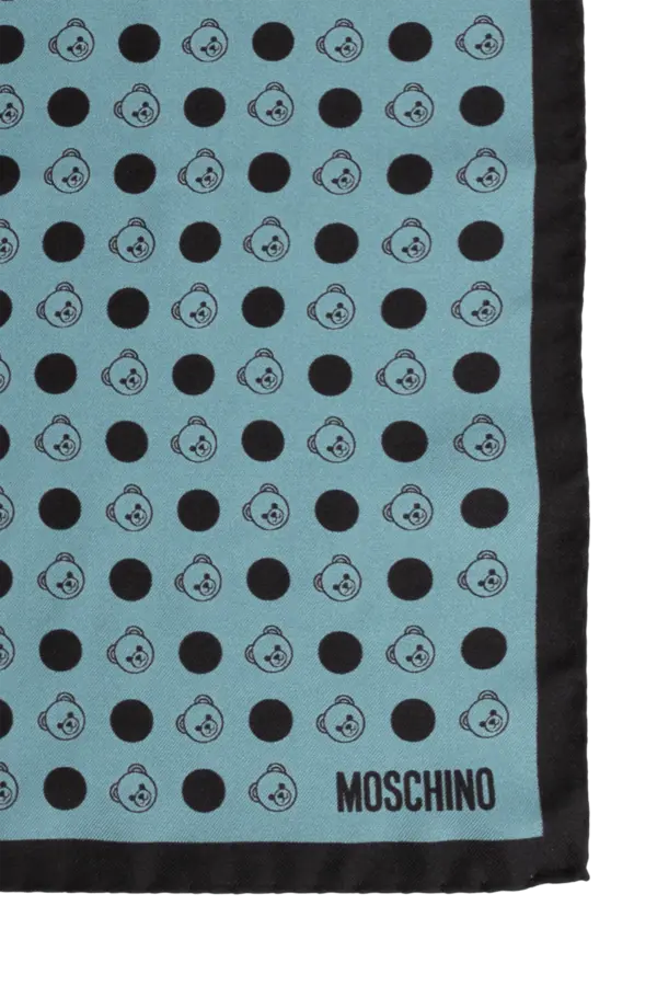 Moschino Silk Pocket Square - Blue