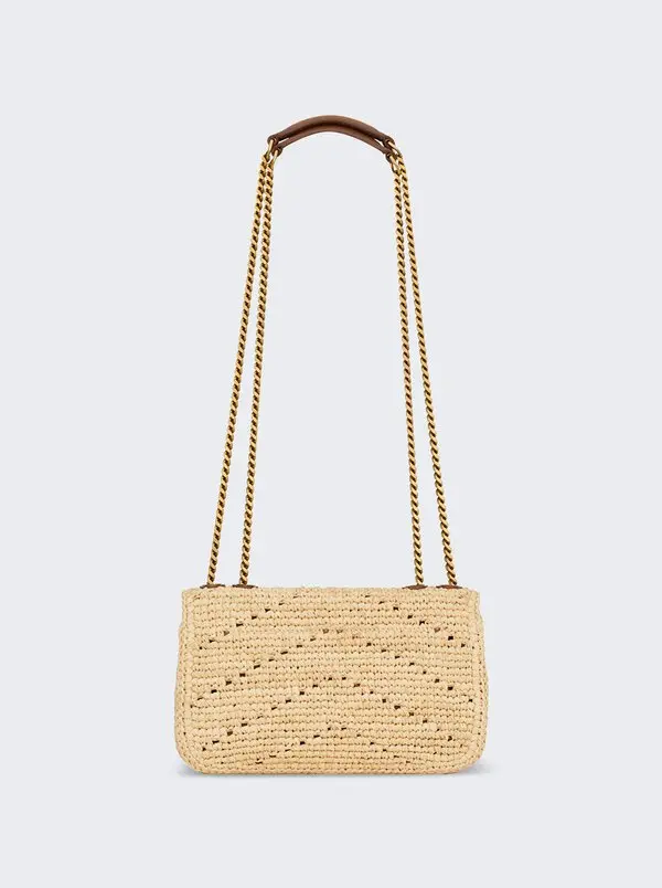 Saint Laurent Mini Loulou Chain Bag Natural Raffia