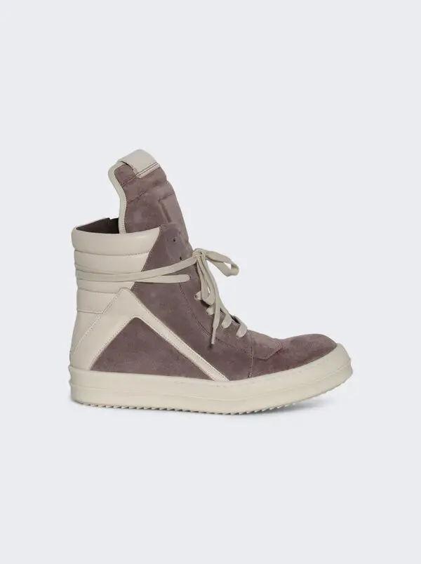 Rick Owens Suede And Leather High Top Sneakers - Purple