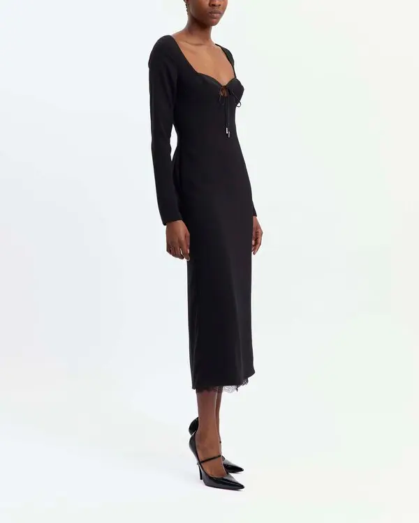 16Arlington Odette Midi Dress With Lace Trim