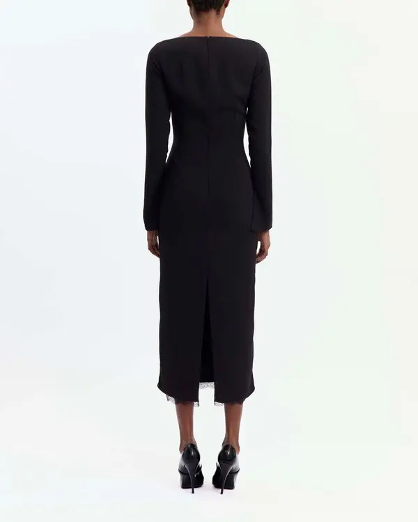 16Arlington Odette Midi Dress With Lace Trim