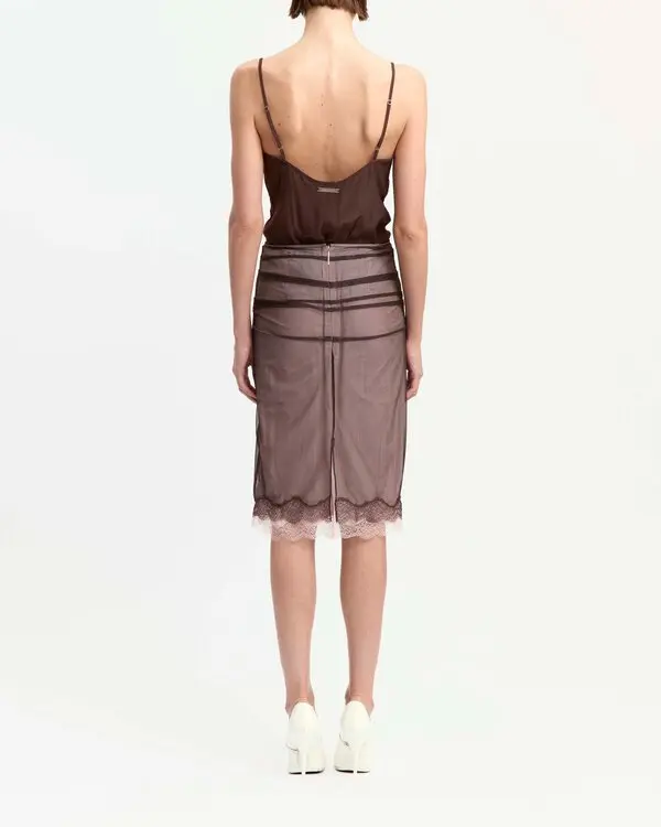 16Arlington Hedda Midi Skirt - Chocolate