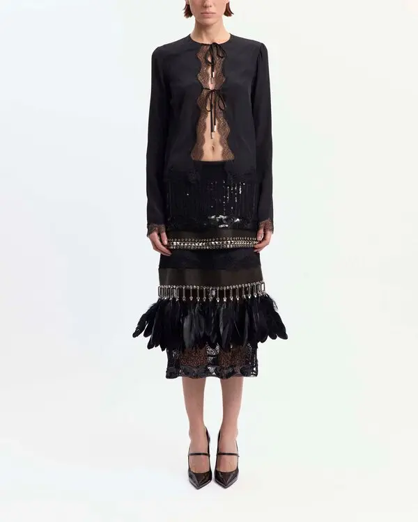 16Arlington Hilda Midi Skirt With Embellishments