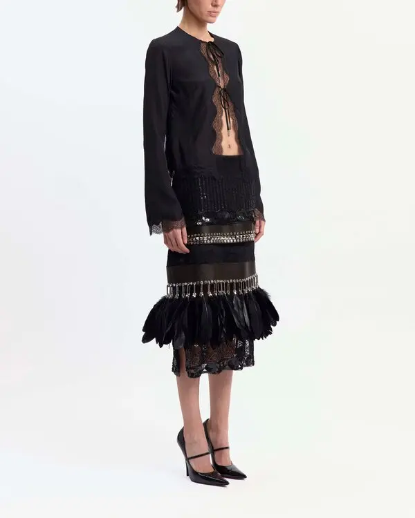 16Arlington Hilda Midi Skirt With Embellishments