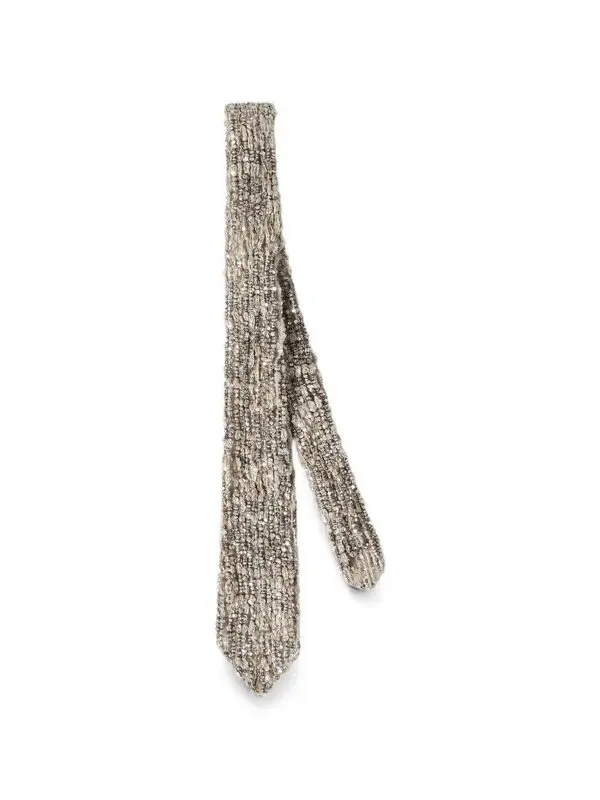 Brunello Cucinelli Tie Classic " Stracciatella - Beige