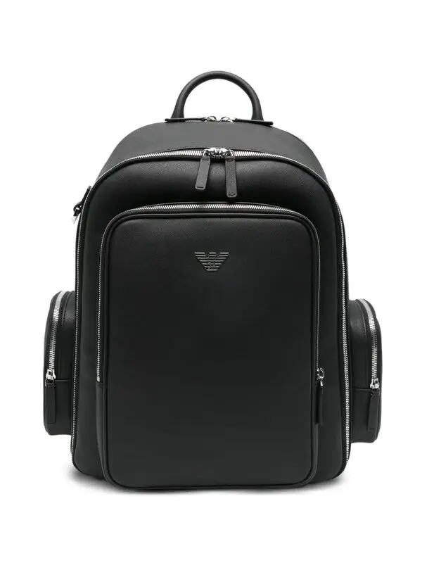 Emporio Armani Polyurethane Backpack With Front Zip Pocket
