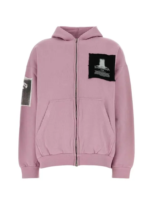 Balenciaga Zip Up Hoodie With Logo Detail