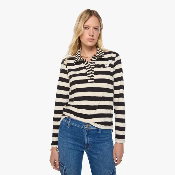 MOTHER The L/s Close Cut Huddle And Cream Stripe Long Sleeve T-shirt