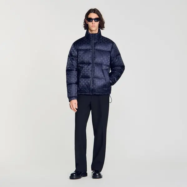 Sandro Water-repellent Cross-motif Puffer - Midnight Blue