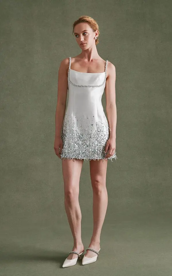 ALEXANDRA PIJUT Stella Dress With Silver Fringe Embellishment