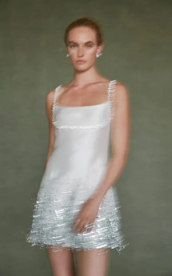 ALEXANDRA PIJUT Stella Dress With Silver Fringe Embellishment
