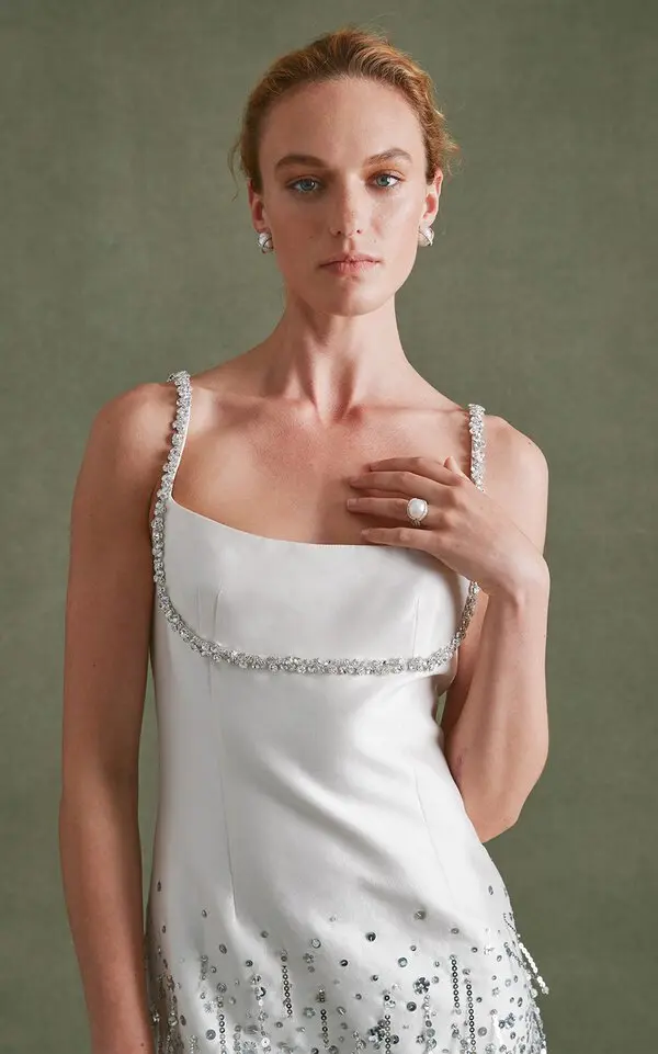 ALEXANDRA PIJUT Stella Dress With Silver Fringe Embellishment