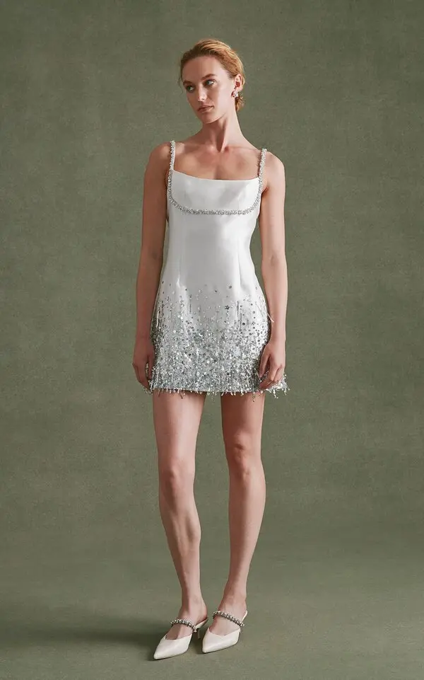 ALEXANDRA PIJUT Stella Dress With Silver Fringe Embellishment