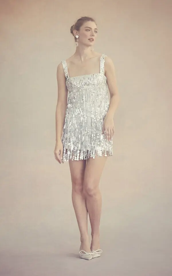 ALEXANDRA PIJUT Elsa Dress In Silk Wool With Fringe