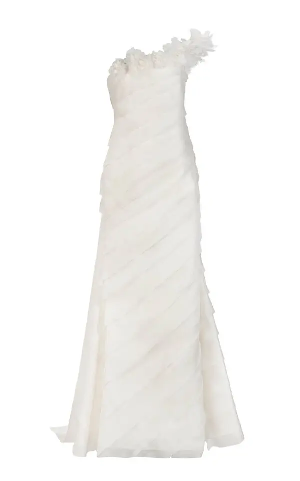 ALEXANDRA PIJUT Patti Gown In Ivory Satin Face Organza