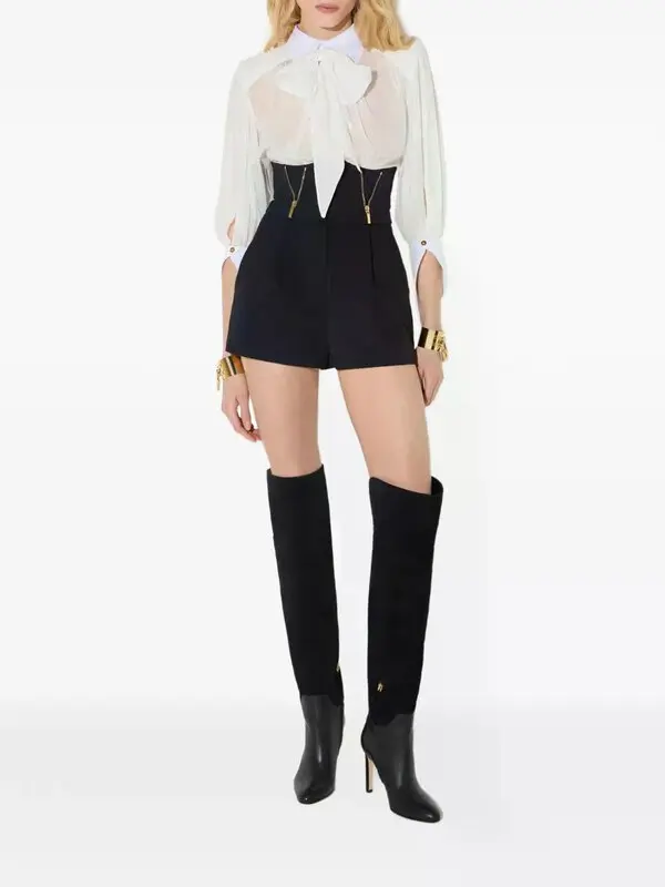 Elisabetta Franchi Georgette And Technical Fabric Romper Suit