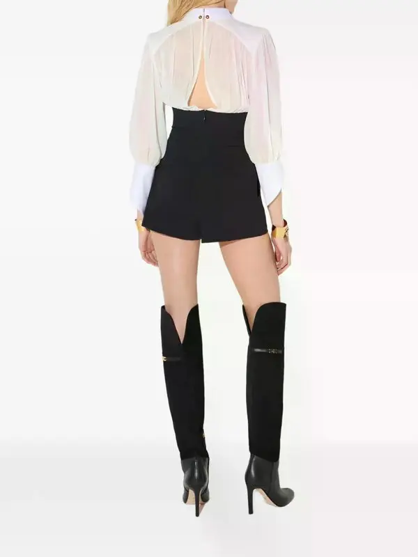 Elisabetta Franchi Georgette And Technical Fabric Romper Suit
