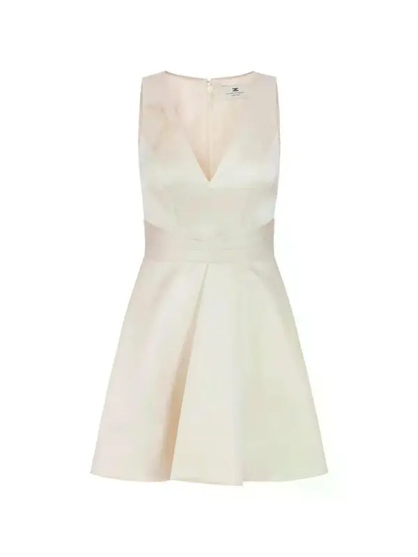 Elisabetta Franchi Duchess Satin Mini Dress With Feather Embellishment