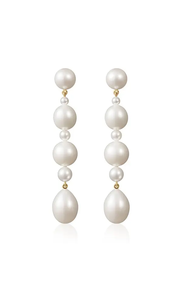 Sophie Bille Brahe 14k Yellow Gold Amis De Lucia Pearl Earrings