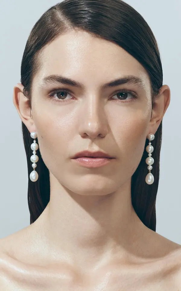 Sophie Bille Brahe 14k Yellow Gold Amis De Lucia Pearl Earrings