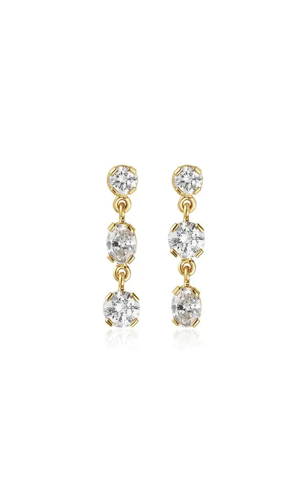 Sophie Bille Brahe 18k Yellow Oval Diamond Drop Earrings