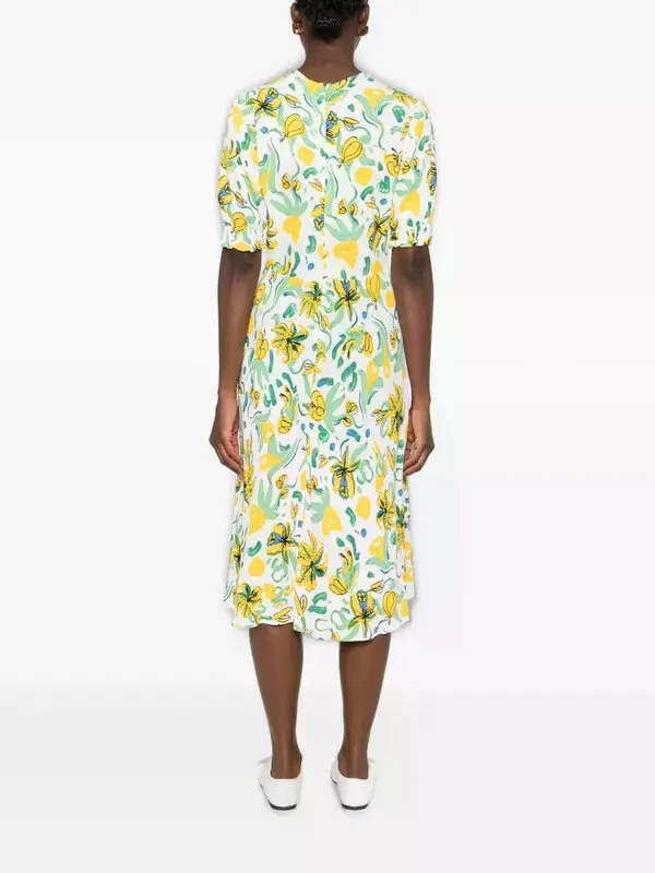 Diane Von Furstenberg Jemma Floral Print Midi Dress