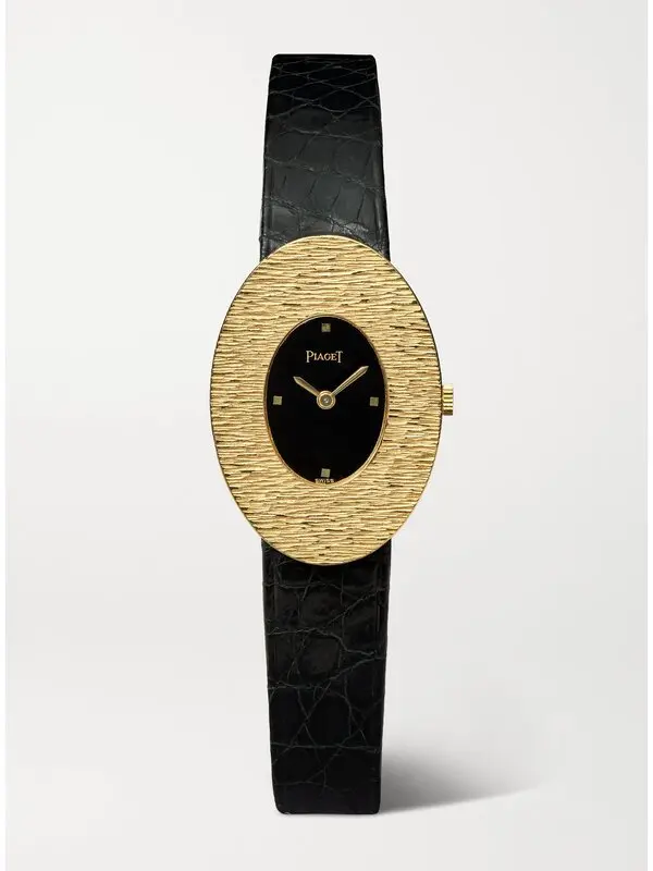 STEPHANIE WINDSOR Piaget Vintage 1976 18-karat And Onyx Oval Watch - Gold