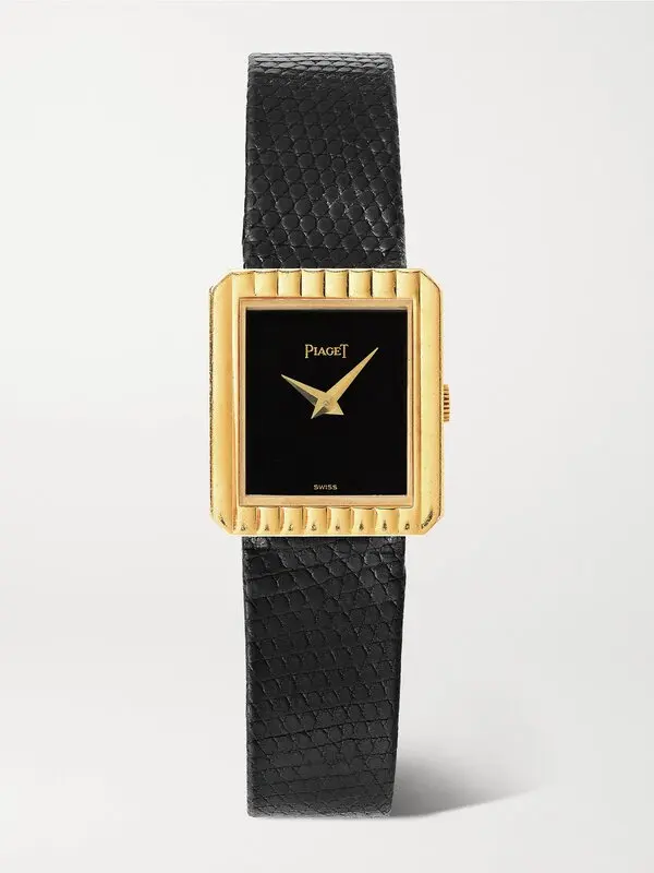 STEPHANIE WINDSOR Piaget Vintage 1981 Mini Protocole 18kt Yellow And Onyx Watch