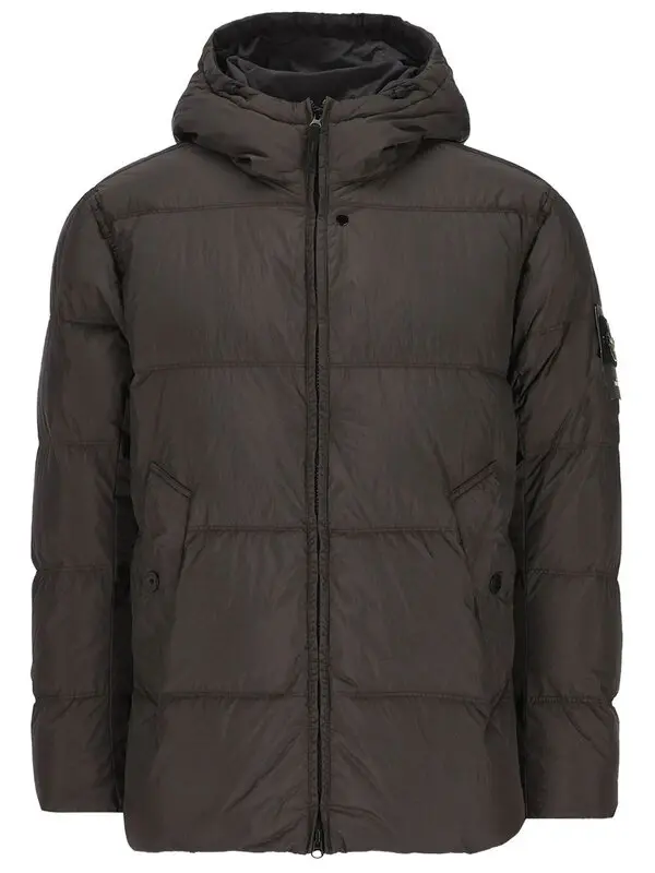 Stone Island Wind-resistant Down Jacket With Water Repellent - Grey