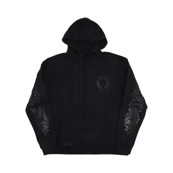 Chrome Hearts Floral Horseshoe Hoodie - Black