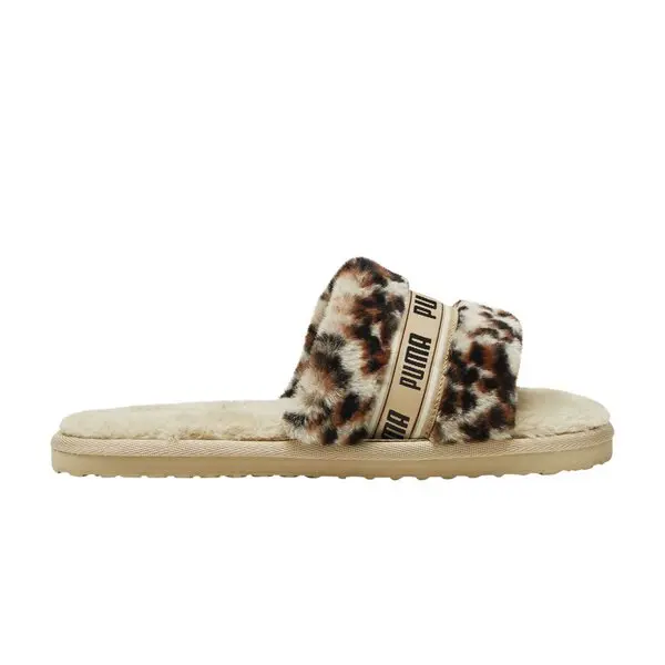 PUMA Wmns Fluff Slide 'i Am The Drama Putty Leopard