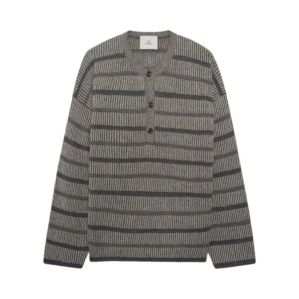 THE ELDER STATESMAN Nimbus Textured Henley Shirt /multicolor