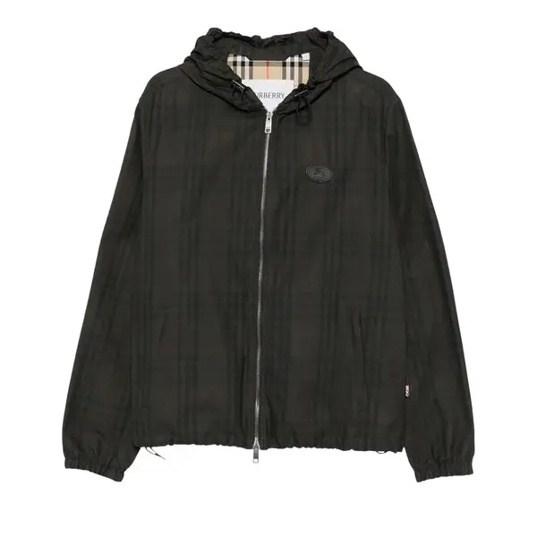 Burberry Newport Coated Jacket With Check Pattern