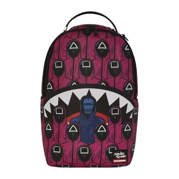 SPRAYGROUND Squid Game Collab Front & Pink Guard Sharks Backpack