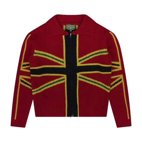 DENIM TEARS Union Jack Zip Sweater - Red