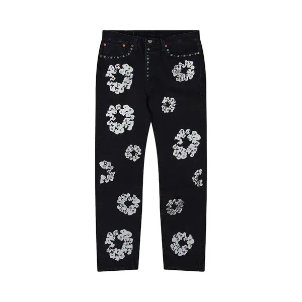 DENIM TEARS Rhinestone Cotton Wreath Jeans