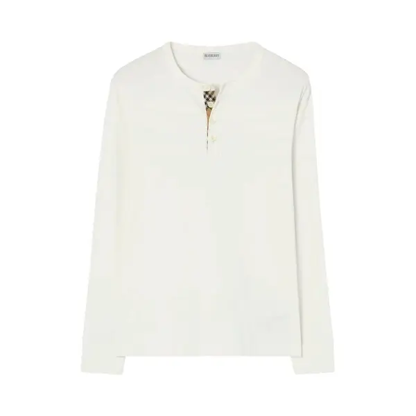 Burberry Henley Long-sleeve Shirt 'chalk