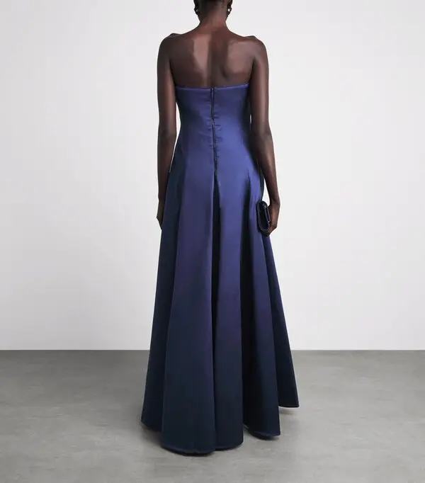 Talbot Runhof Mikado Satin Pleated Gown