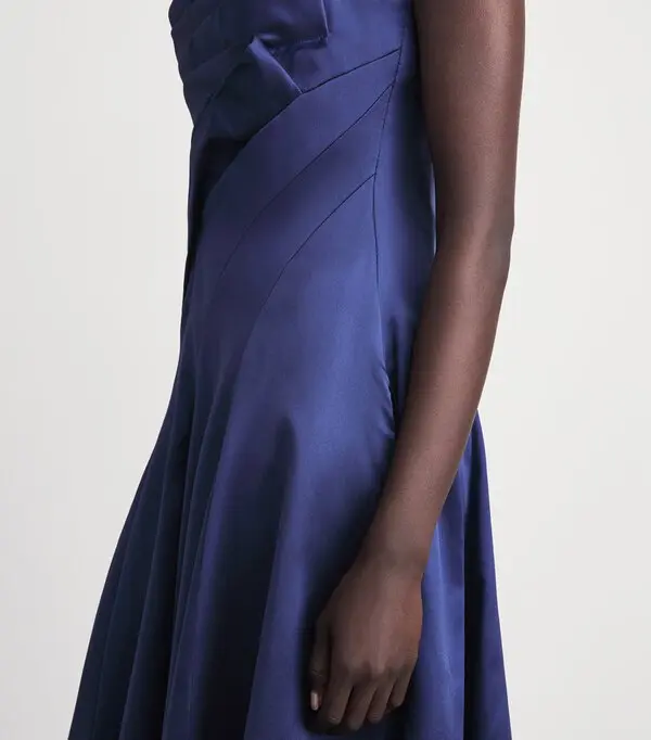 Talbot Runhof Mikado Satin Pleated Gown