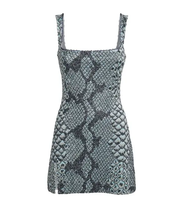 CLIO PEPPIATT Beaded Medusa Mini Dress - Blue