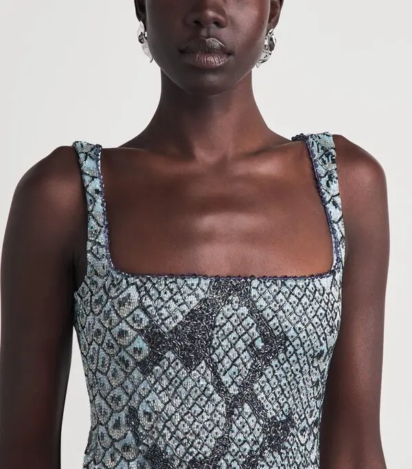 CLIO PEPPIATT Beaded Medusa Mini Dress