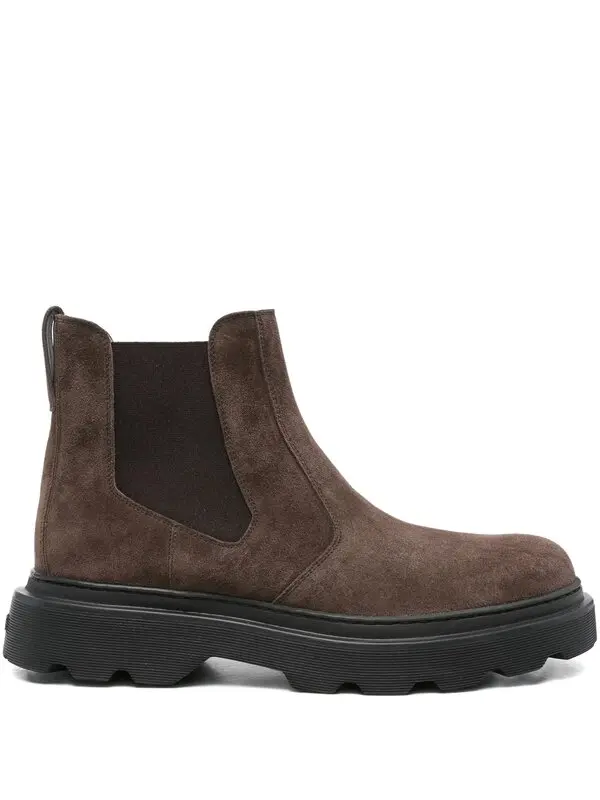 TOD`S Suede Boots With Treaded Tug Sole