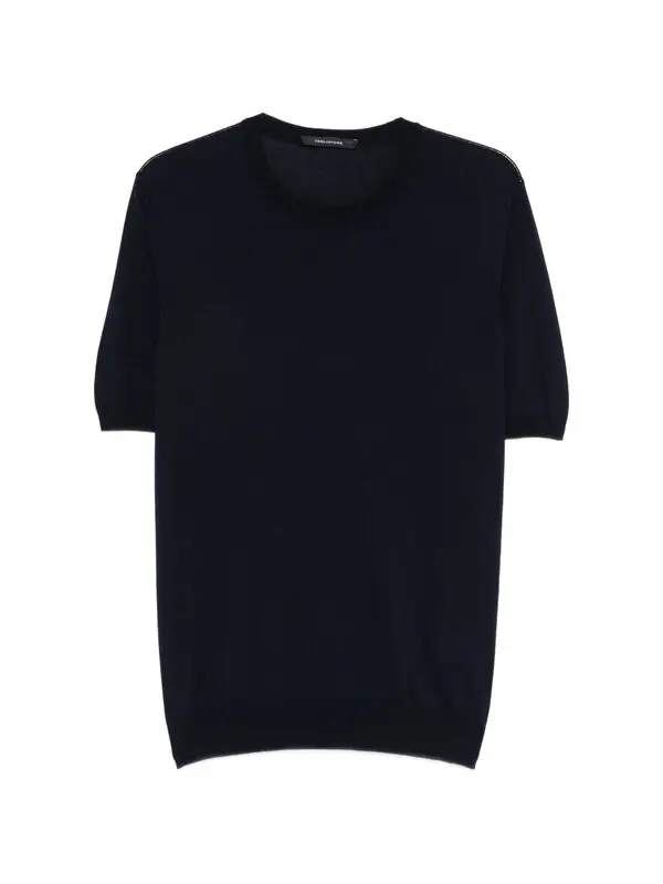 Tagliatore Short-sleeve Ribbed Cotton Sweater
