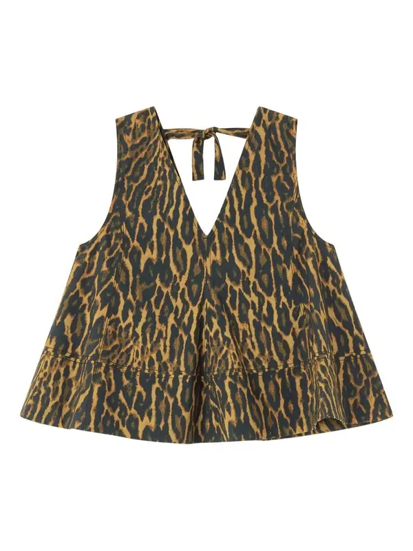 GANNI Back-tie V-neck Mini Dress
