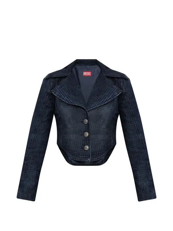 DIESEL® Denim-style Jacket With Wide Lapels - Blu