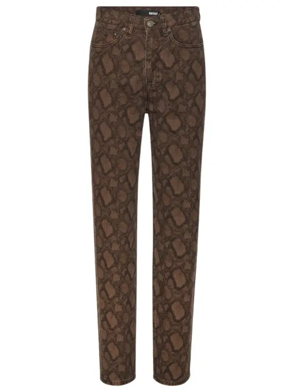 ROTATE BY BIRGER CHRISTENSEN Front-button Utility Jeans With Concealed Zip - Marrone