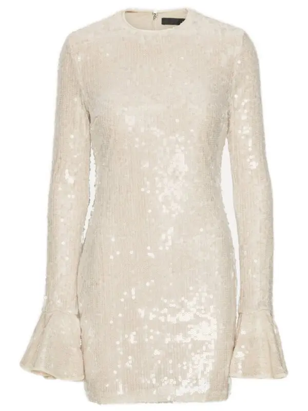 ROTATE BY BIRGER CHRISTENSEN Sequin Fitted Mini Dress With Flared Cuffs - Rosa
