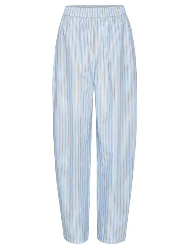 ROTATE BY BIRGER CHRISTENSEN Striped Poplin Pull-on Pants - Azzurro